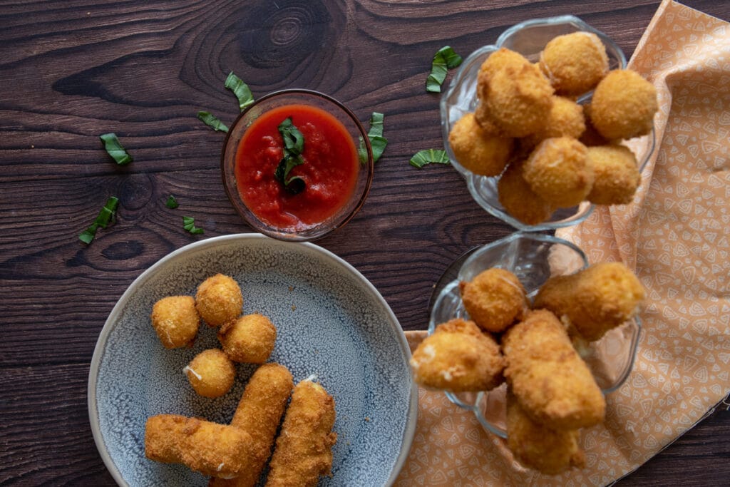 Italian Deep Fried Mozzarella Cheese Sticks And Balls - Your Guardian Chef