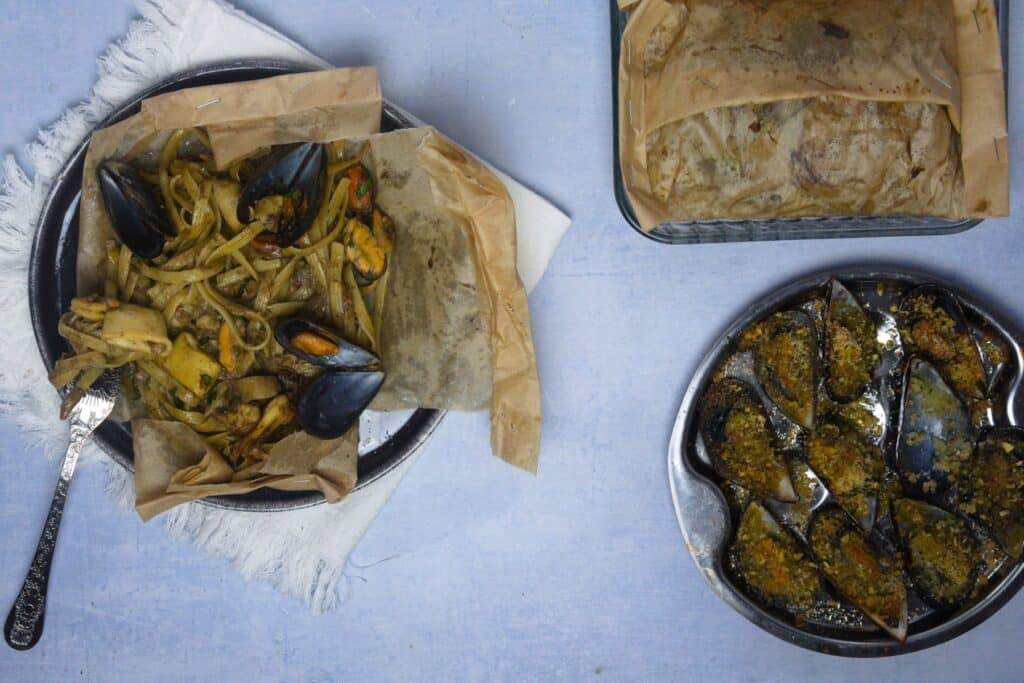 Pasta Mari e Monti (Seafood and Porcini Pasta in a Parcel) - Your ...